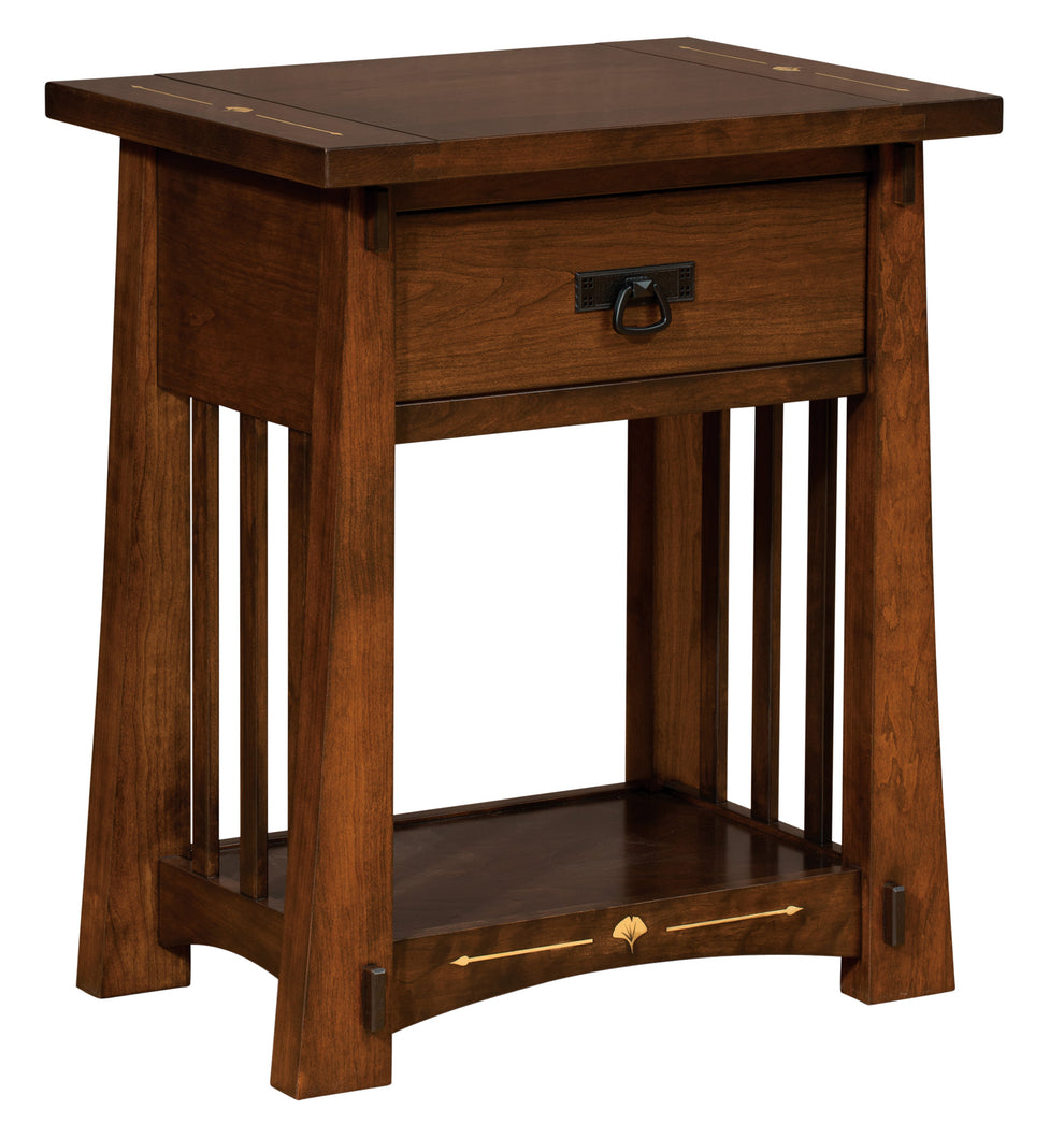Craftsman Oak nightstand with Ginkgo Inlays- Made in America – Modern ...