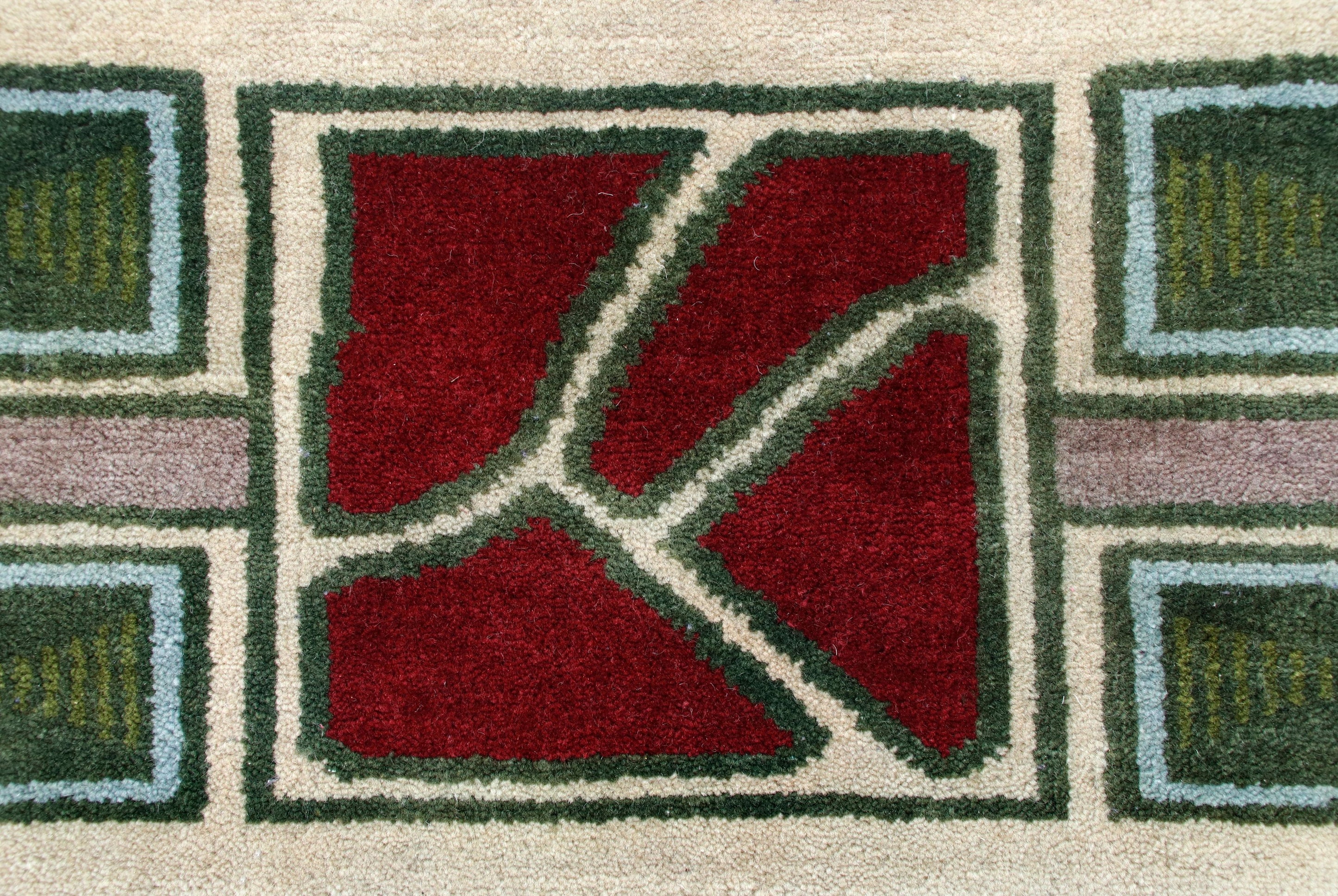 Craftsman Rose Rug | Craftsman Mission Style Dard Rose Motif Rug