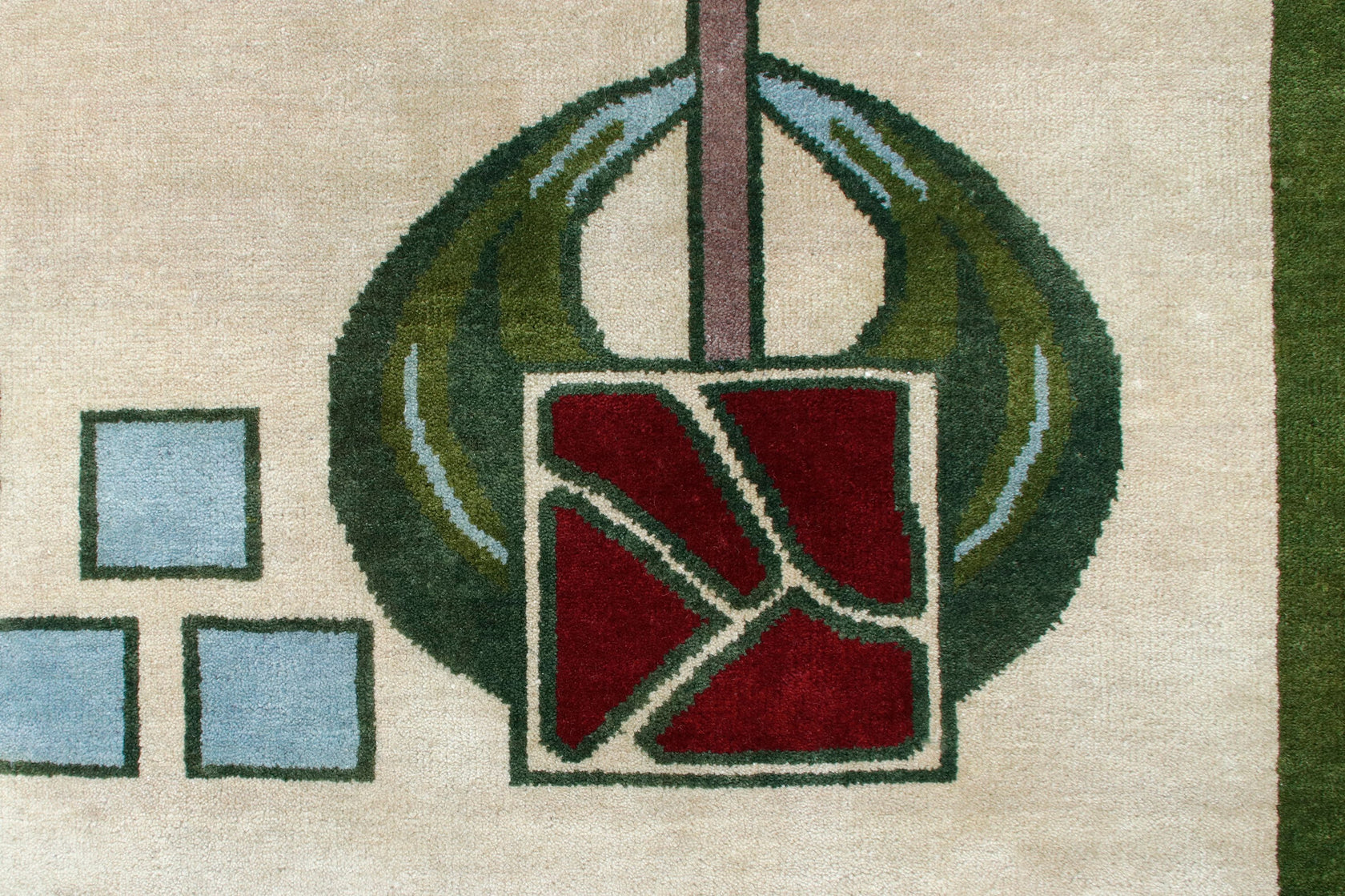 Craftsman Rose Rug | Craftsman Mission Style Dard Rose Motif Rug