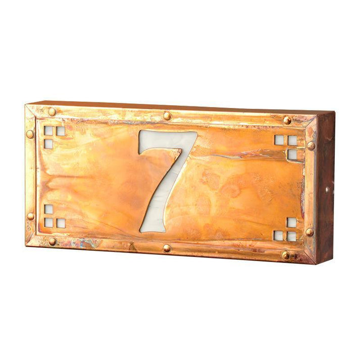 Craftsman Style Solid Brass Lighted House Number Box- 1 to 3 Numbers ...