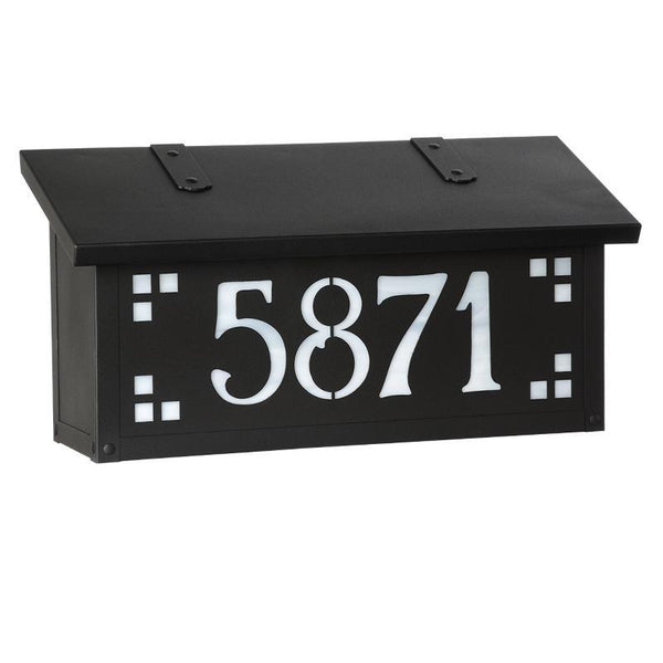 Craftsman Style Solid Brass Mailbox with House numbers- horizontal ...