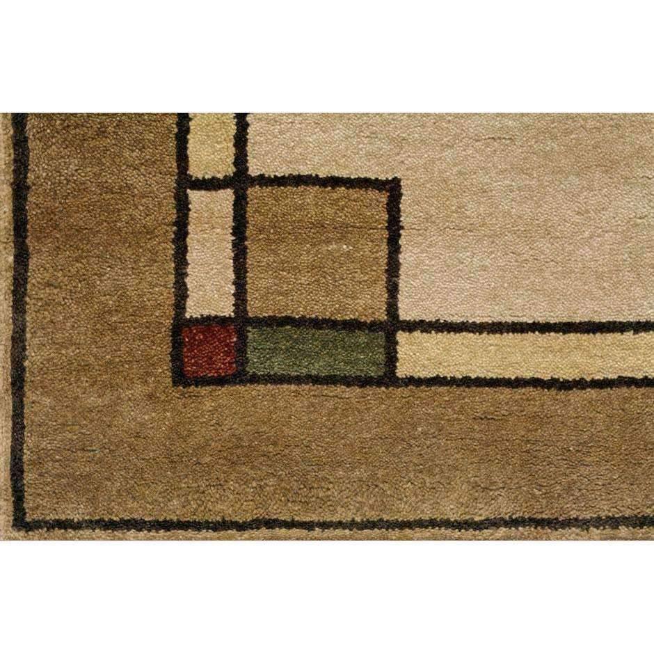 Craftsman Border Beige Wool Rug PC-29A | Mission Style Rug – Modern ...
