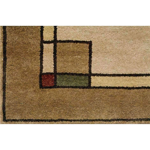 Craftsman Border Beige Wool Rug PC-29A | Mission Style Rug – Modern ...