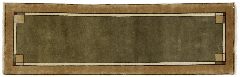 Craftsman Border Green Rug PC-29B | Mission Hand Knotted Carpet ...