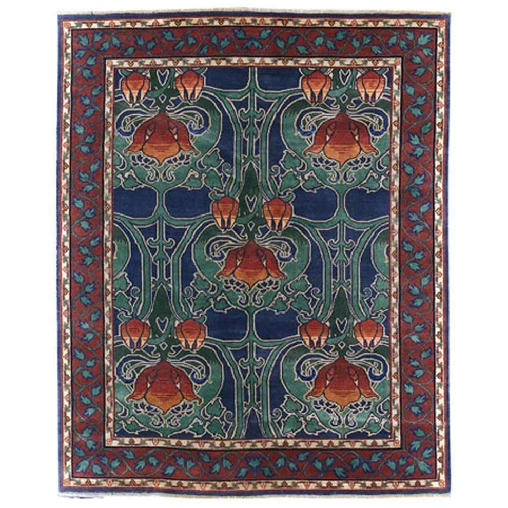 McMurdoch Wool Rug PC-38B | Craftsman Style Blue Hand Knotted Rug ...