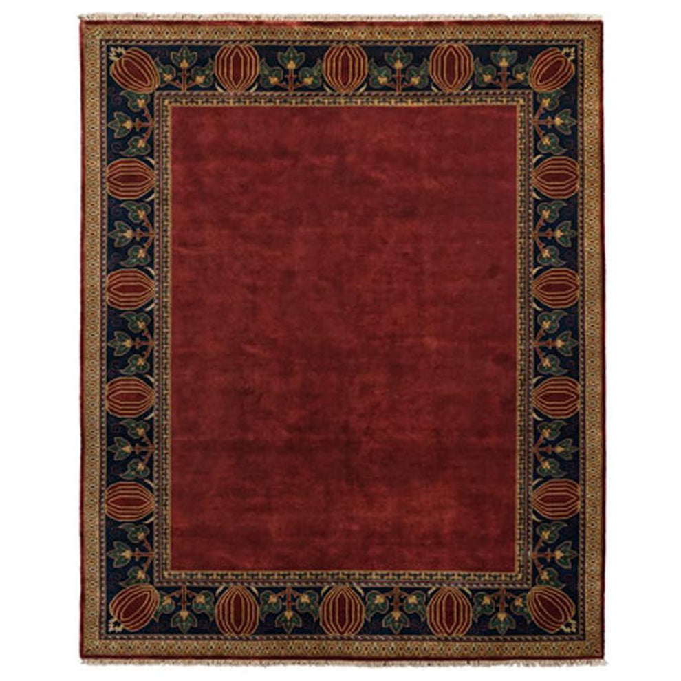 Oak Park Red Border Wool Rug PC-7C | Mission Style Wool Rug – Modern ...