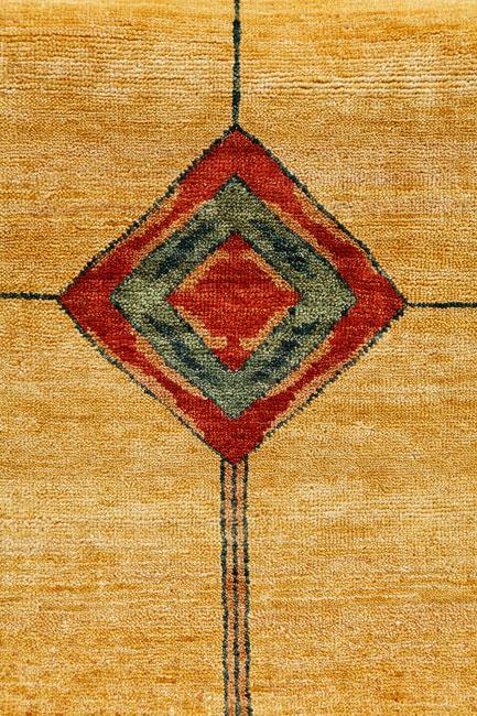 Stained Glass Gold Wool Rug PC-51A | Mission Style FLW Rug – Modern ...