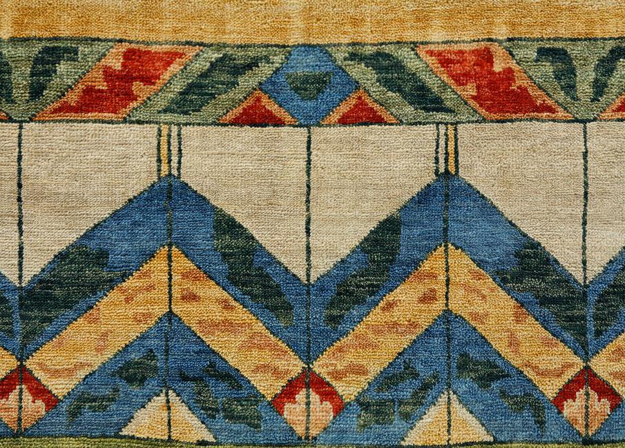 Stained Glass Gold Wool Rug PC-51A | Mission Style FLW Rug – Modern ...