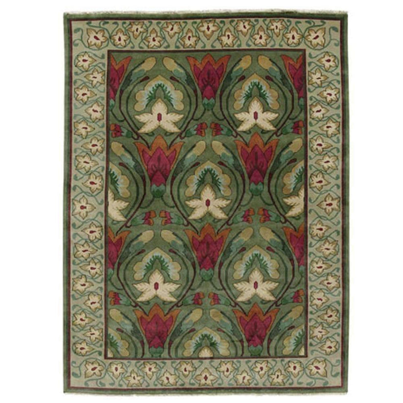 Stephanotis Wool Rug PC-4A | Craftsman Style Wool Area Rug – Modern ...