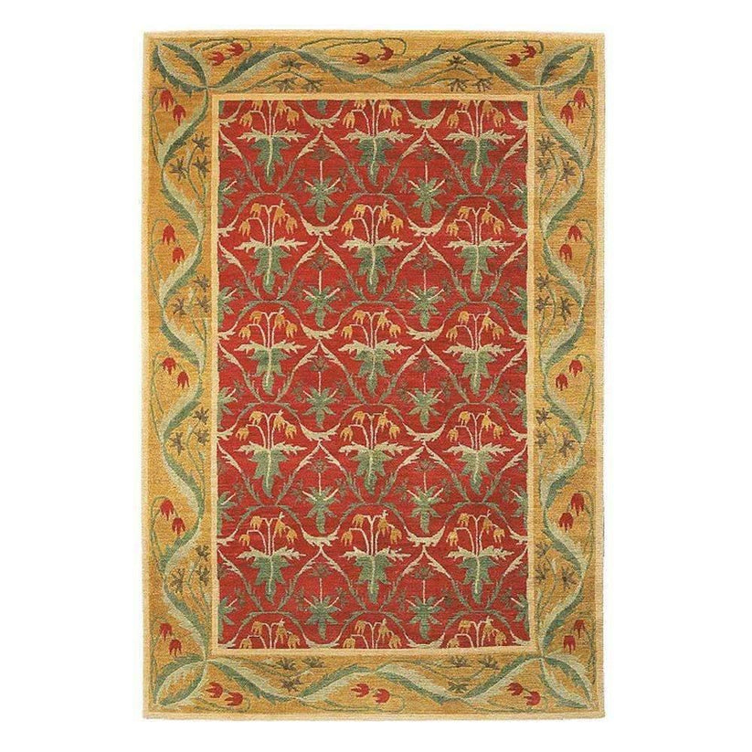 Craftsman Lily Field Ruby Arts and Crafts Hand Knotted Rug – Modern ...